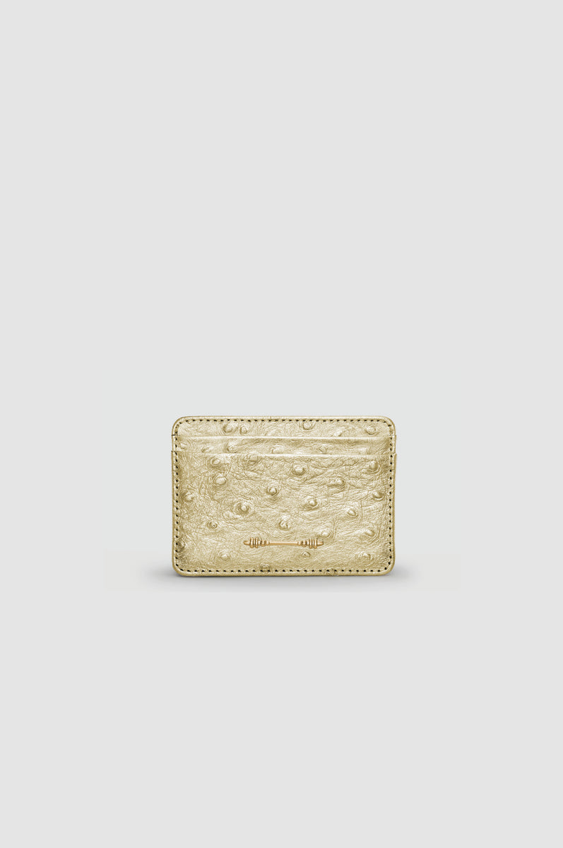 Ostrich Cardholder - Gold Ostrich - Designer Cardholder | OKHTEIN ...
