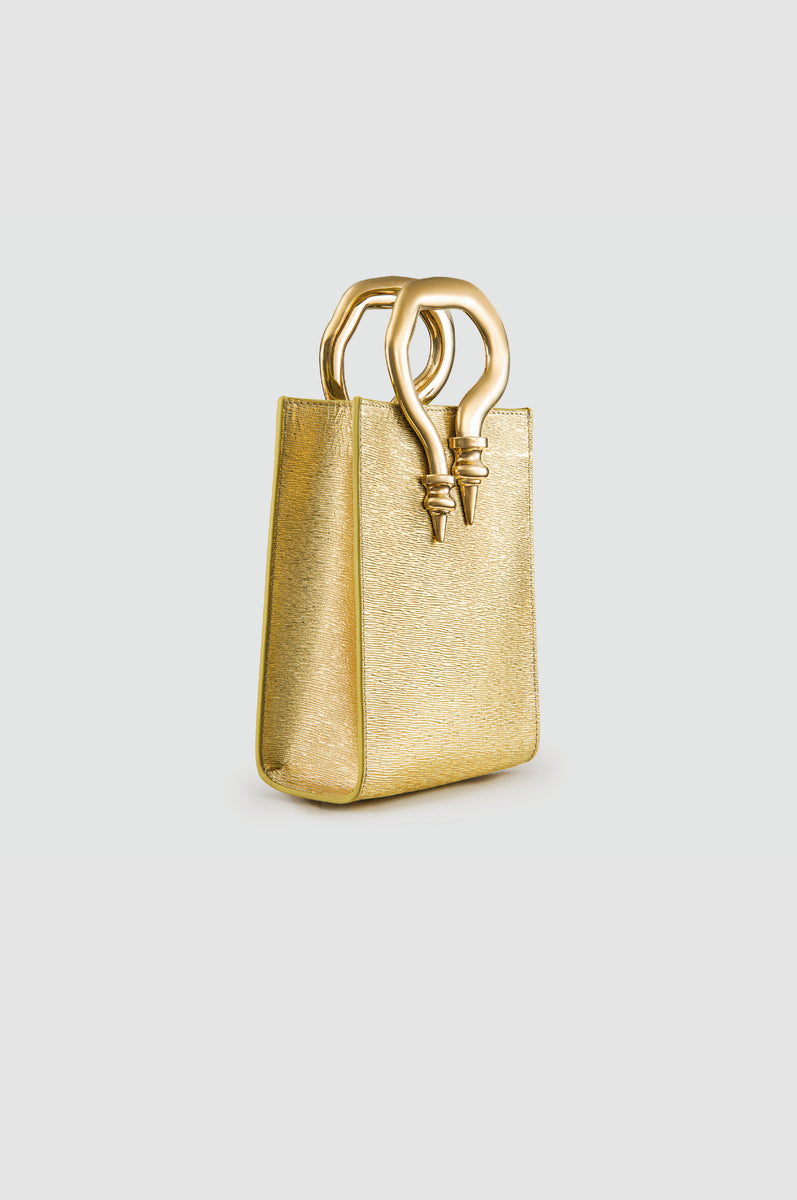 Malleable Mini Shopper - Gold - Designer Mini Handbag | OKHTEIN ...