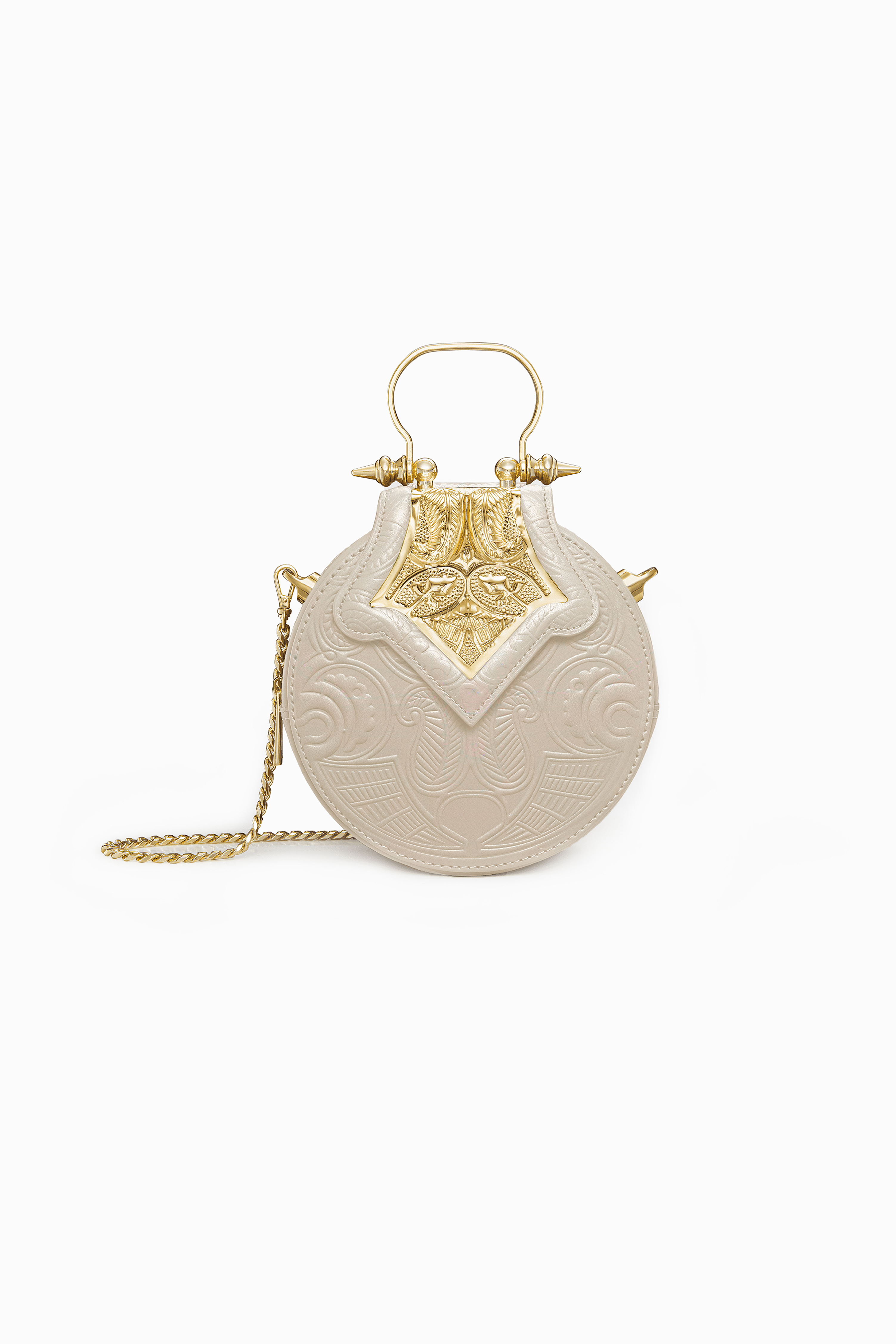 Mini Dome Embossed - Ghiaccio - Designer Top Handle Bag | OKHTEIN ...