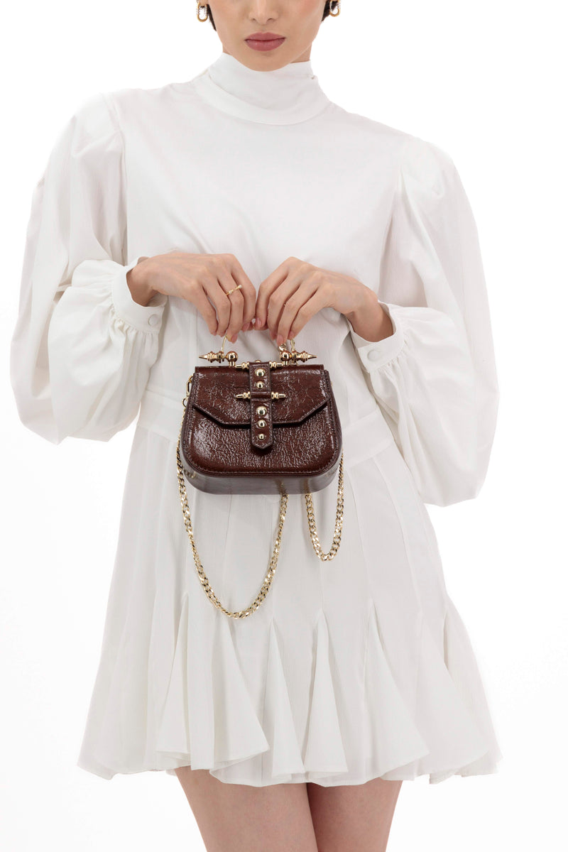 Mini Studded - Brown Gel - Designer Mini Handbag | OKHTEIN Official Store