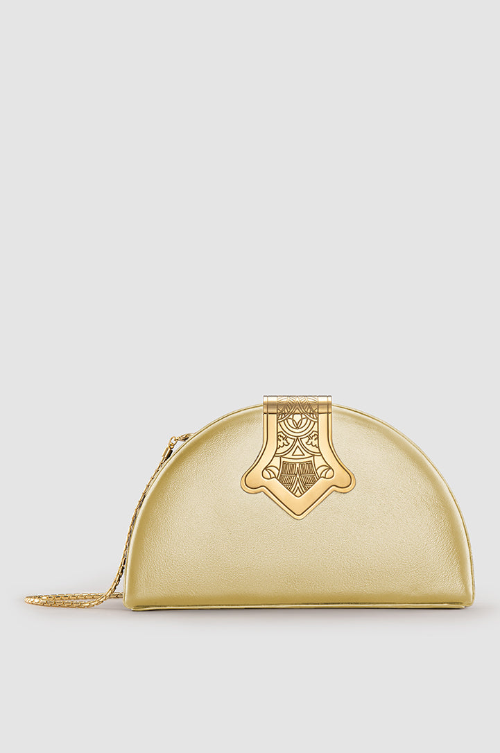 Dome Clutch - Metallic Gold - Designer Clutch | OKHTEIN Official Store