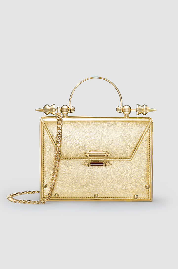 Mahogany On Striped Brass - Metallic Gold - Designer Handbag | OKHTEIN ...