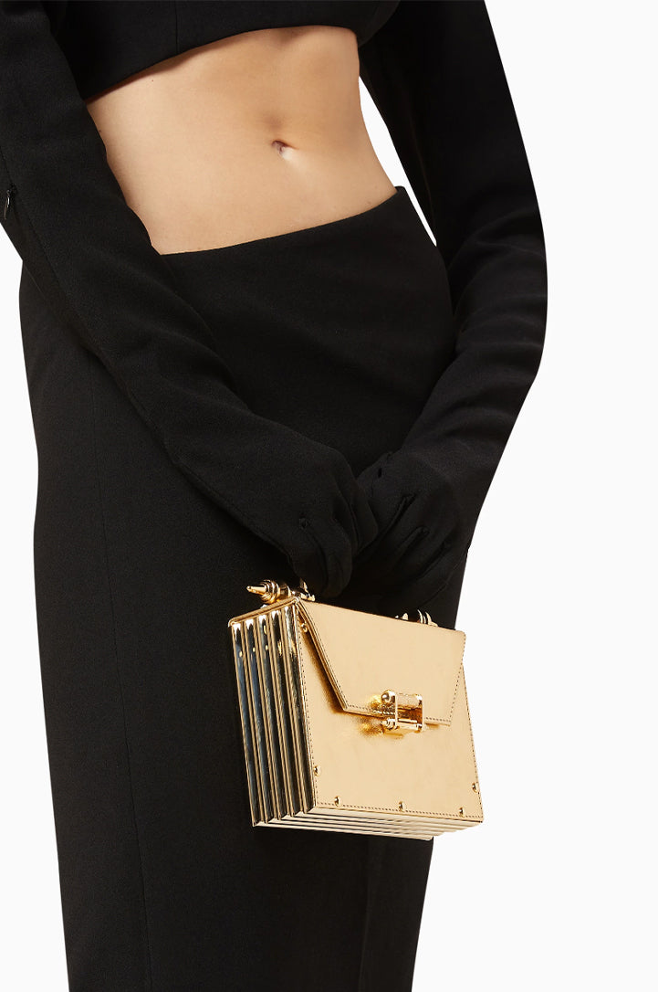 Mahogany On Striped Brass - Metallic Gold - Designer Handbag | OKHTEIN ...