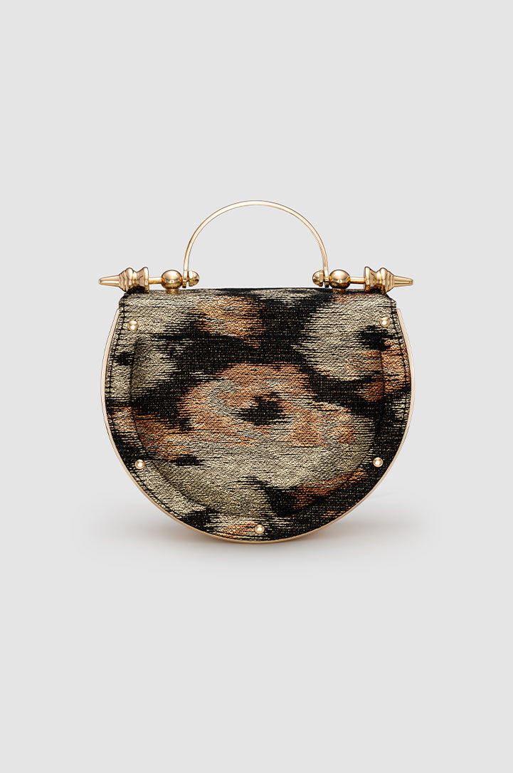 Puffed Oak On Striped Brass - Copper / Black / Gold - Designer Clutch ...