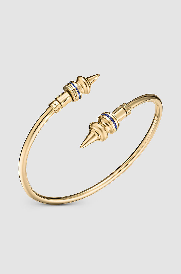 Sapphire Border Cone - 18k Gold and Sapphire - Designer Bangle ...